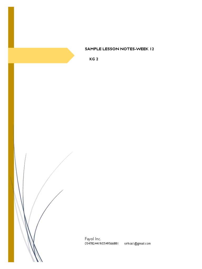 KG2 Term 3 Lesson Plan Overview | PDF
