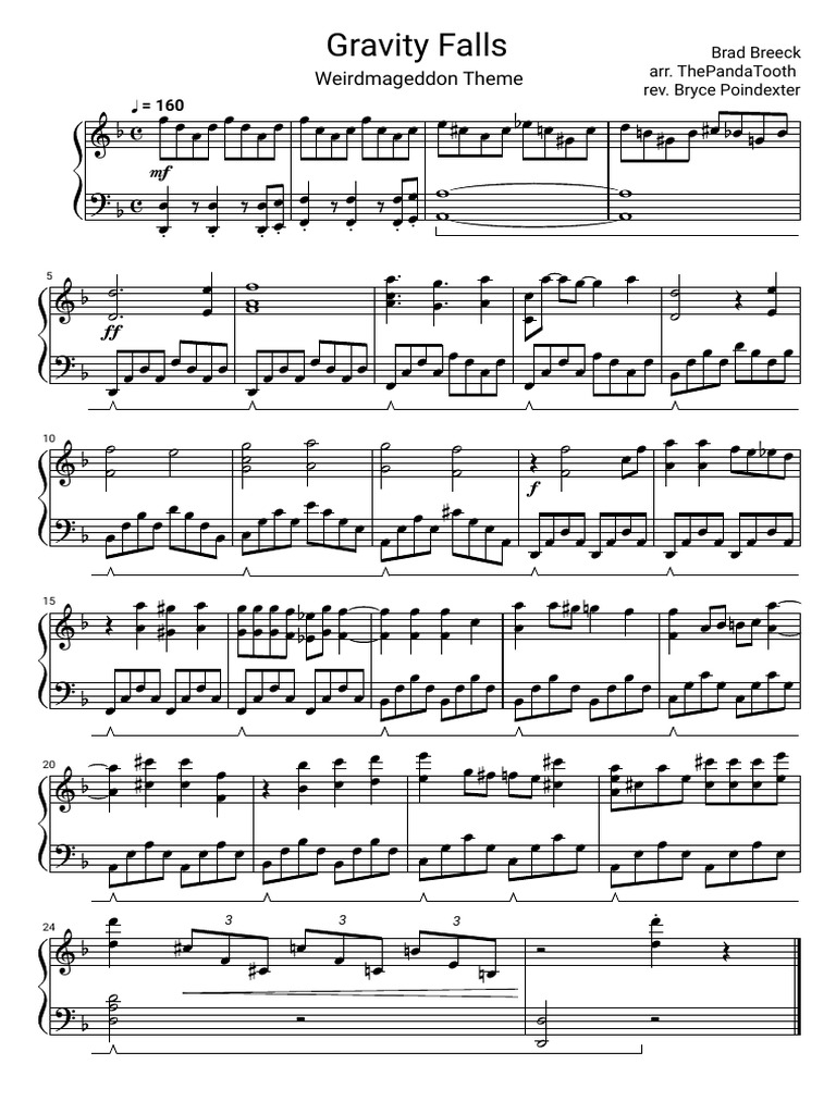 Gravity Falls: Weirdmageddon Theme | PDF