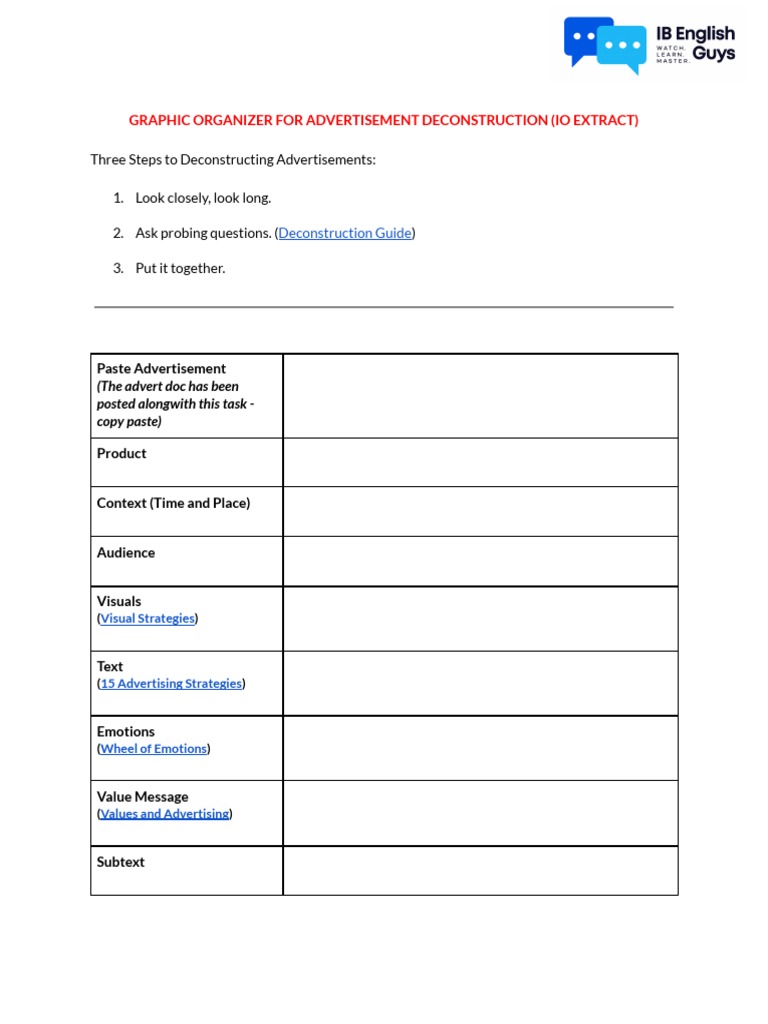 Deconstructing_Advertisements_-_Graphic_Organizer | PDF