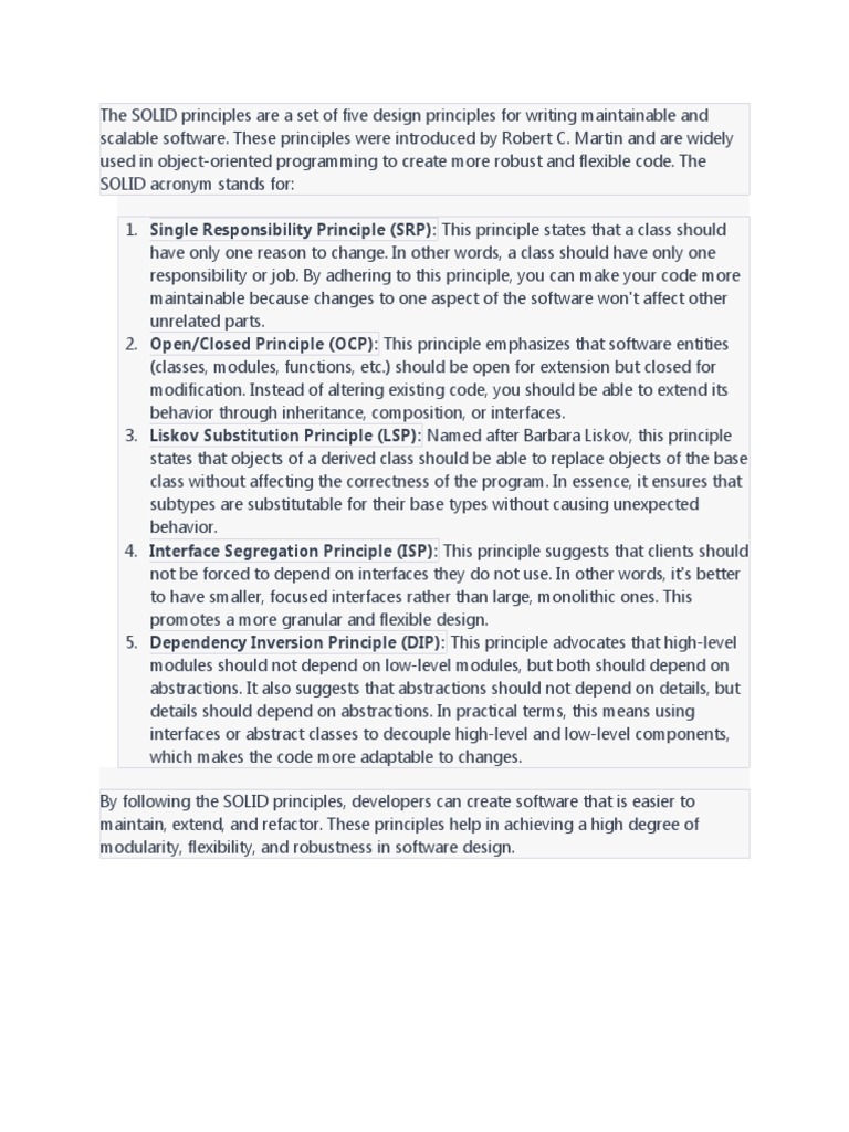SOLID Principles | PDF