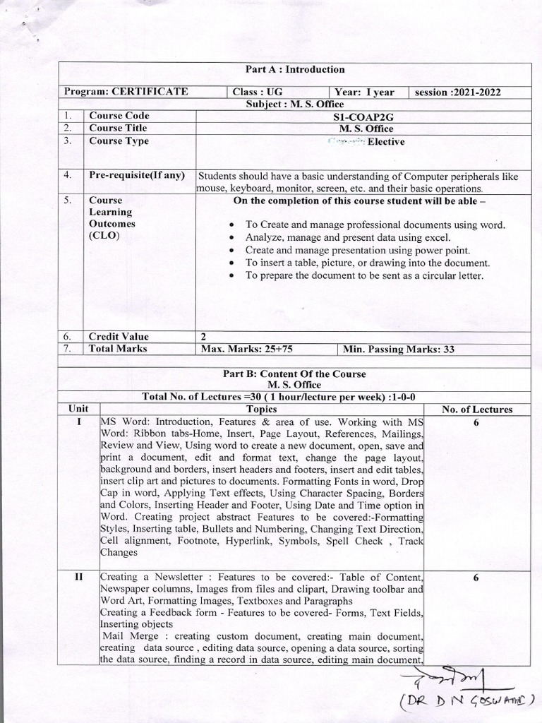 M S Office (Practical) | PDF