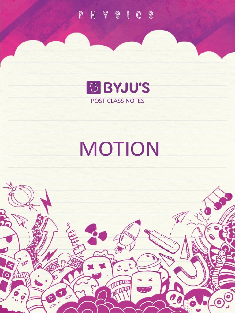 Notes-Motion From BYjus | PDF | Velocity | Acceleration