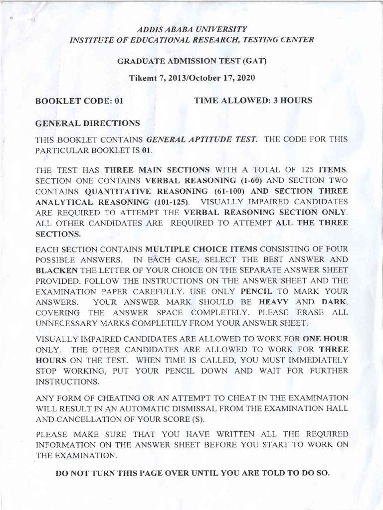 GAT Test | Download Free PDF | Area