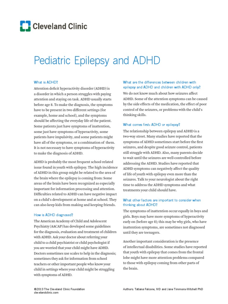 ADHD | PDF | Attention Deficit Hyperactivity Disorder | Epilepsy