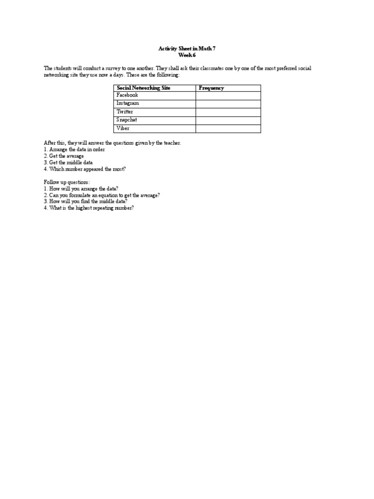 Activity Sheet in Math 7-Q4-Week 6 | PDF