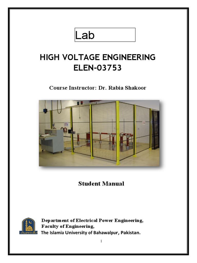 High Voltage Engineering Lab Manual | PDF | Electrical Breakdown ...