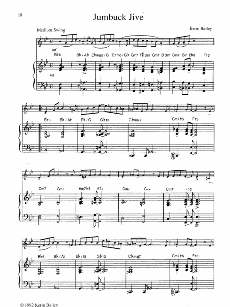 Bailey Jumbuck Jive Piano Accomp. | PDF