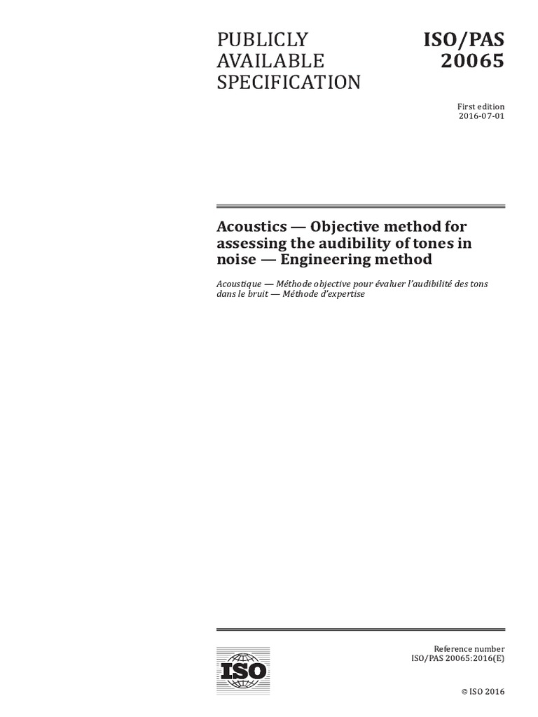 Iso Pas 20065-2016 | PDF | Spectral Density | International ...