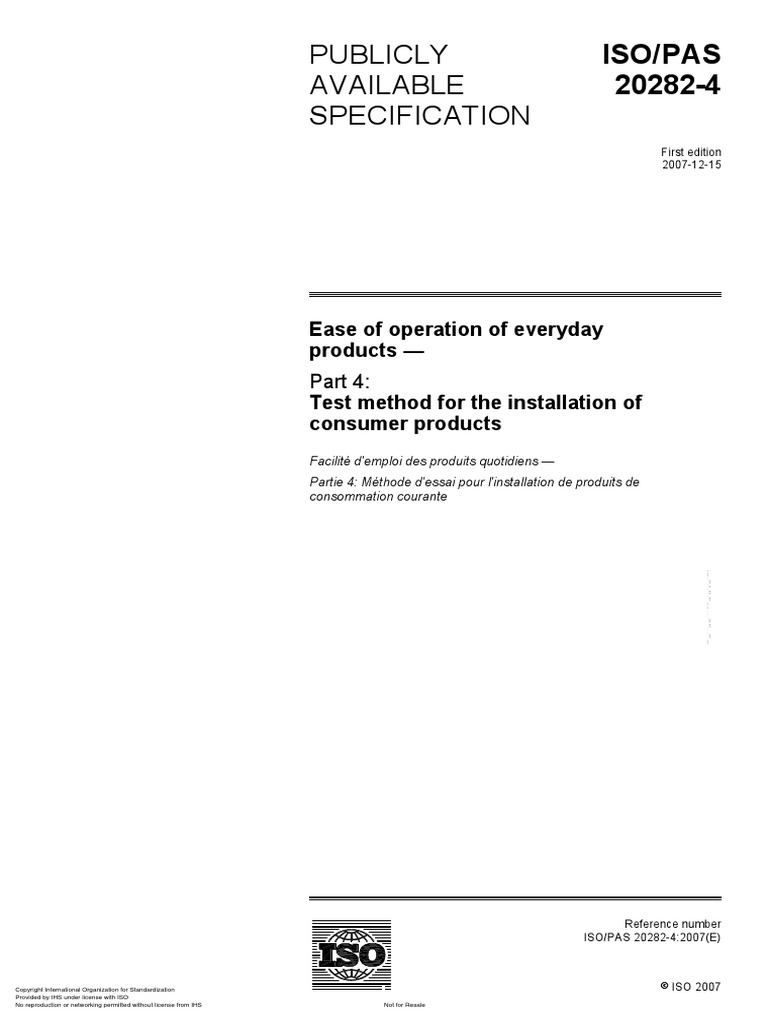 Iso Pas 20282-4-2007 | PDF | Usability | International Organization For ...