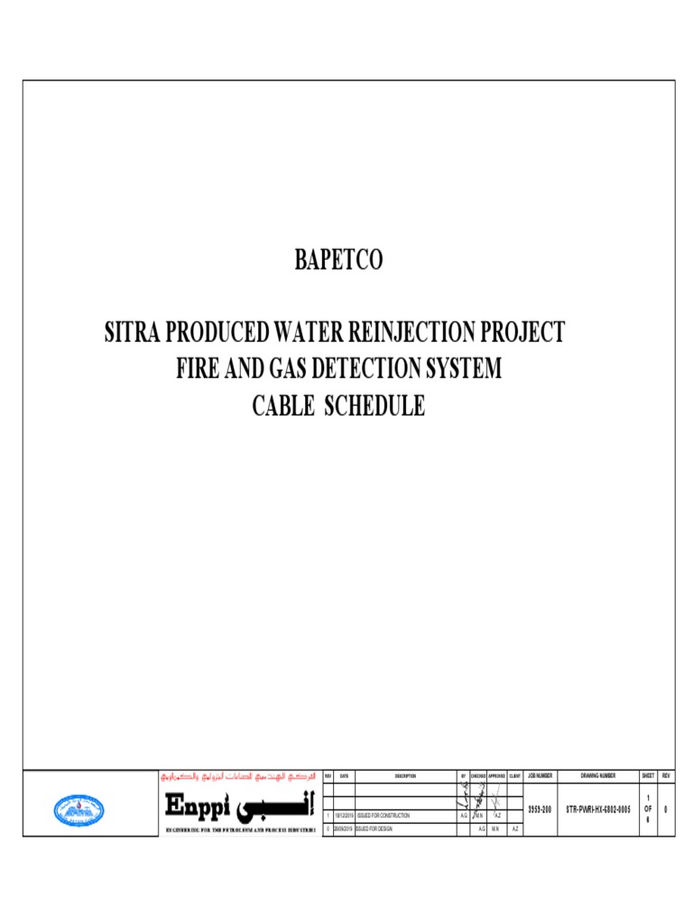Fire and Gas Cable Schedule | PDF | Manufactured Goods | Electricity