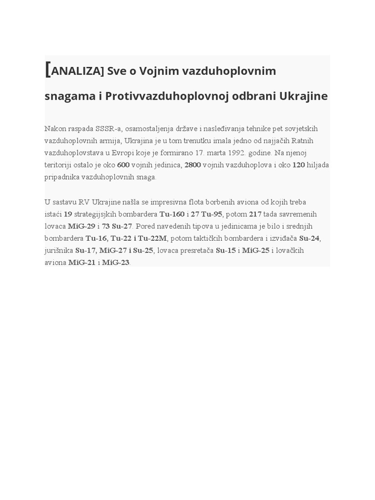 Analiza Pzo Ukr | PDF
