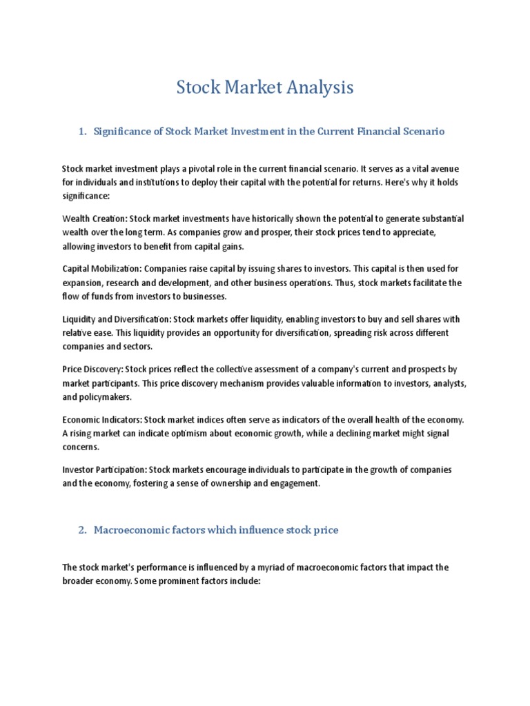 Stock Market Analysis | PDF | Stock Market | Stocks