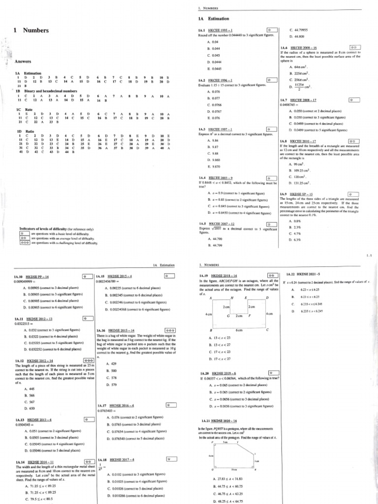 DSE Math MC CH 1 Number | PDF