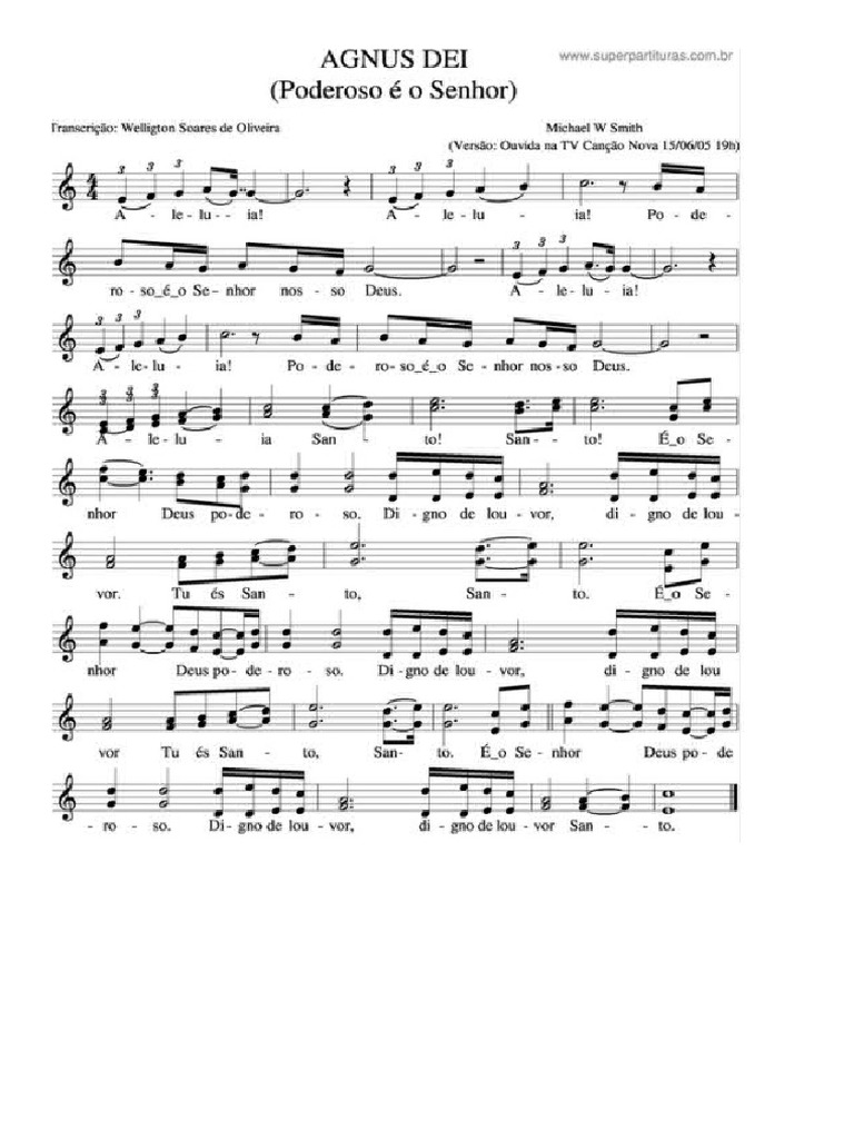 Aleluia Agnus Dei Partitura | PDF