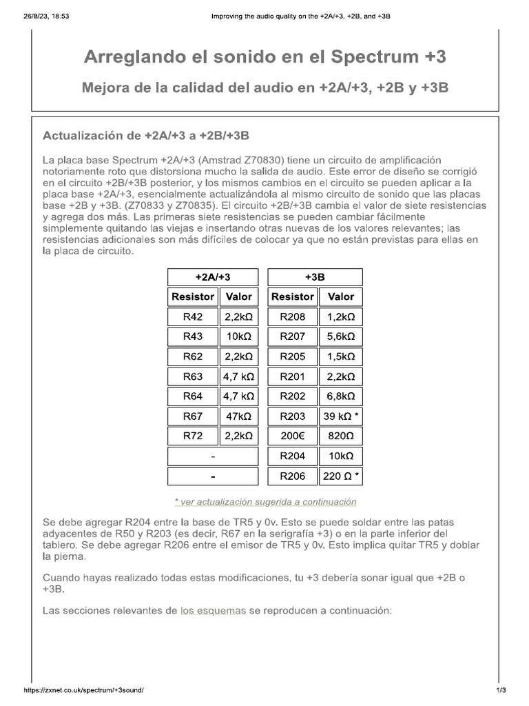 Arreglo Del Sonido Spectrum 2a Y 3 Pdf
