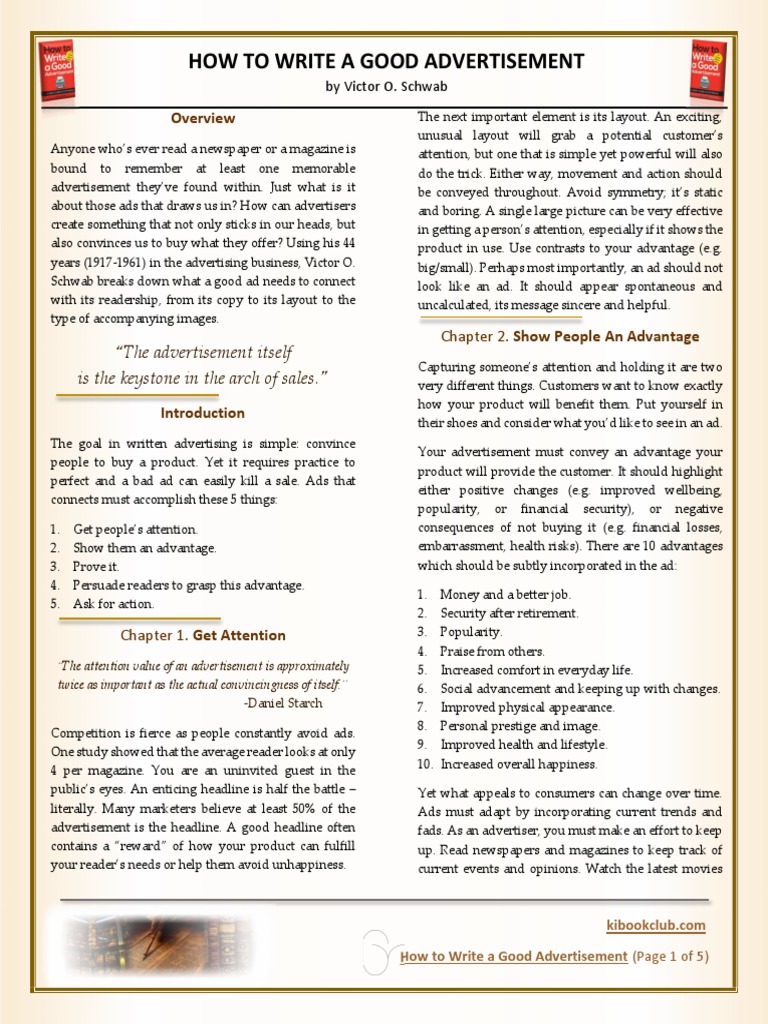 How To Write A Good Ad | PDF | Advertising | Public Sphere