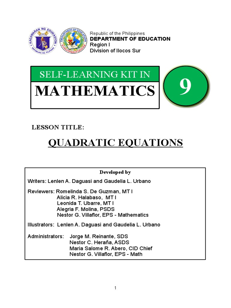 Final Math9 SLK Q1W1 Daguasiurbano | PDF