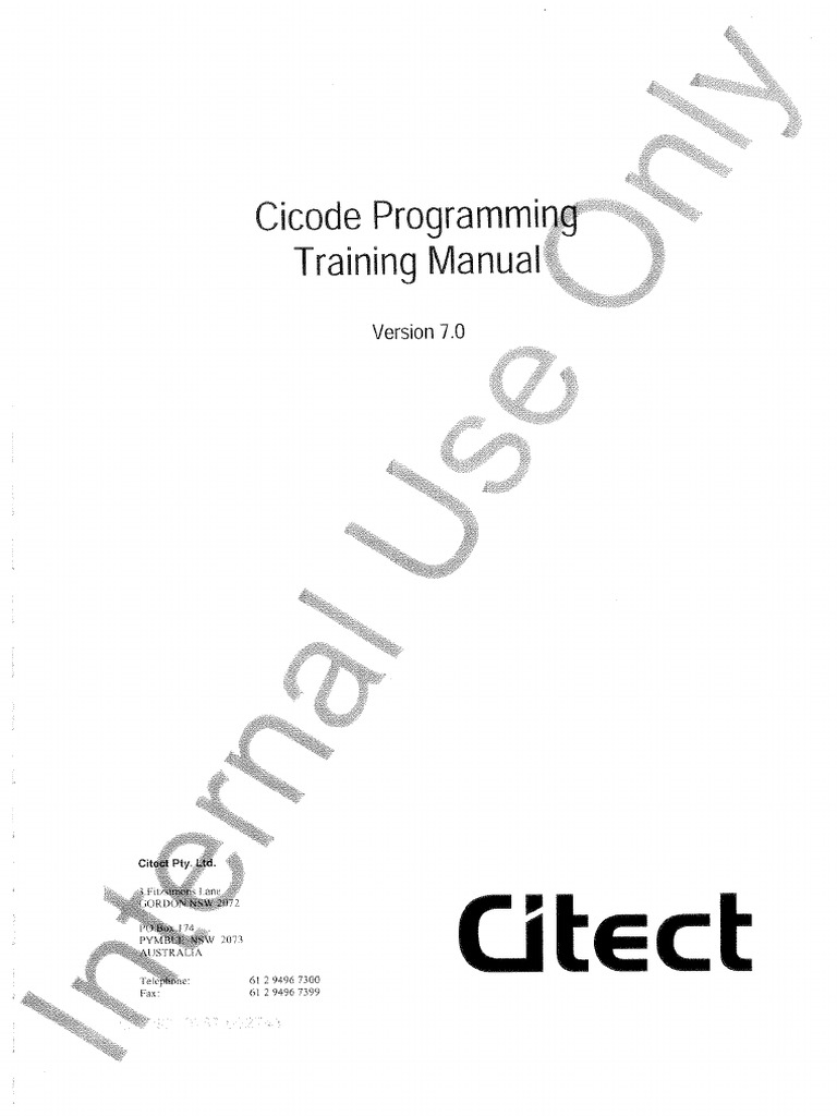 Cicode Programming Training Manual | PDF