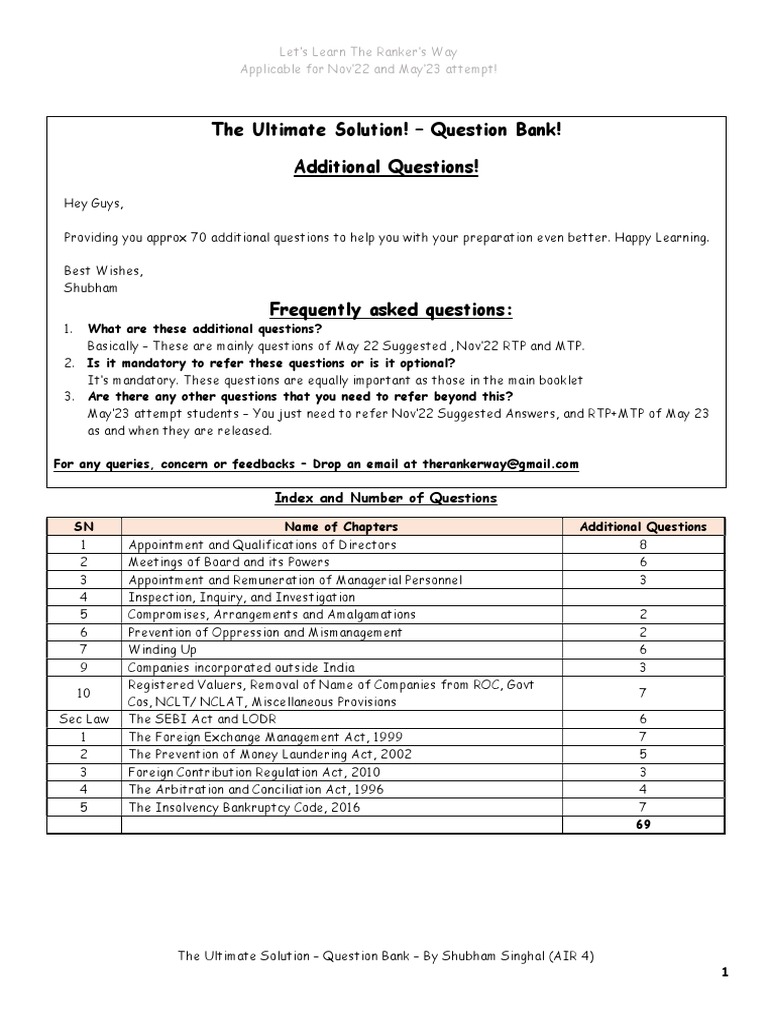 Addendum Sheet - CA Final May'23 | PDF | Loans | Insurance