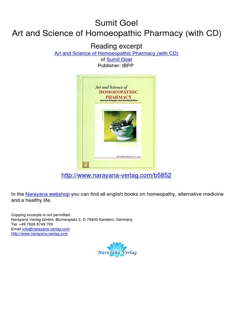 Art and Science of Homoeopathic Pharmacy With CD Sumit Goel.05852 - 3introduction | PDF ...