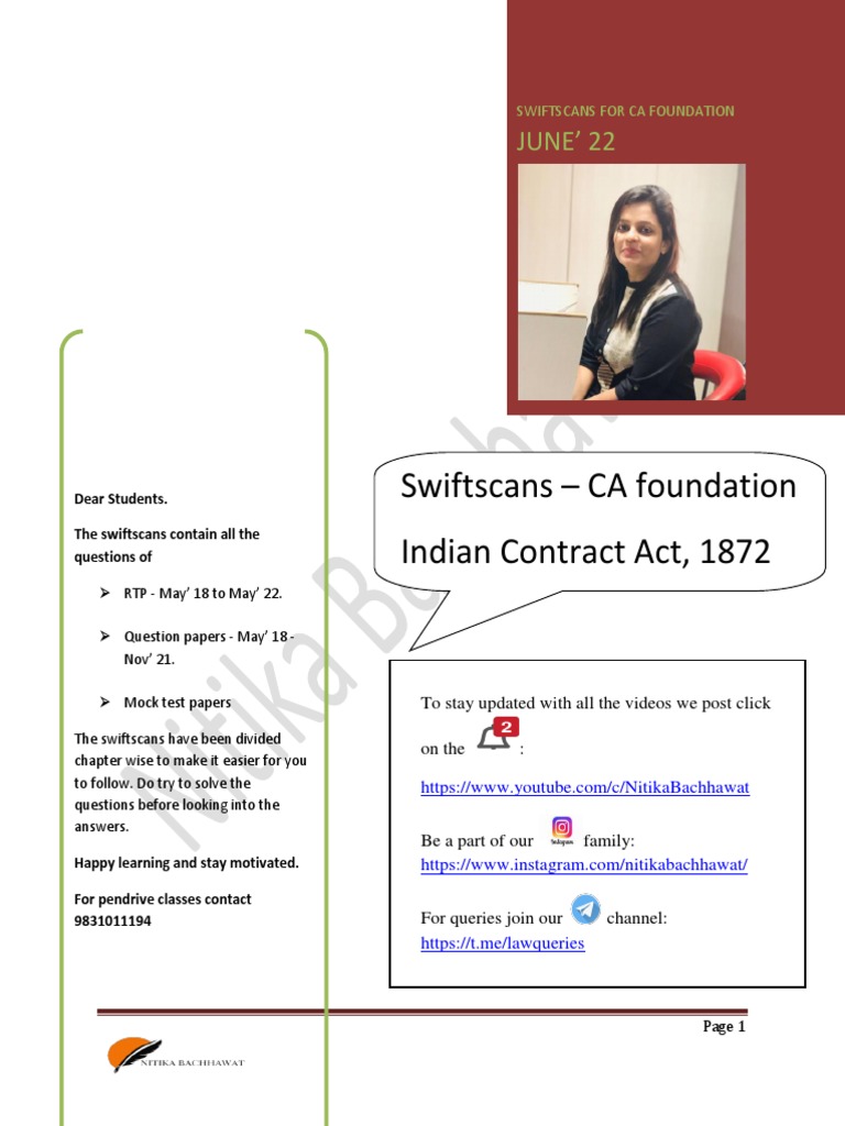 Law Bachawat Scanner ICA | PDF | Offer And Acceptance | Consideration