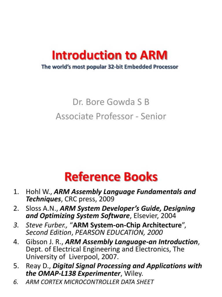 Introduction to ARM Processors | PDF | Art | Technology & Engineering