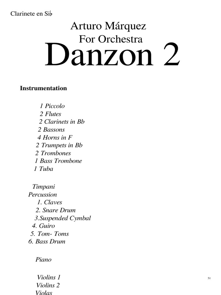 Danzon-2-Score Clarinet1 | PDF