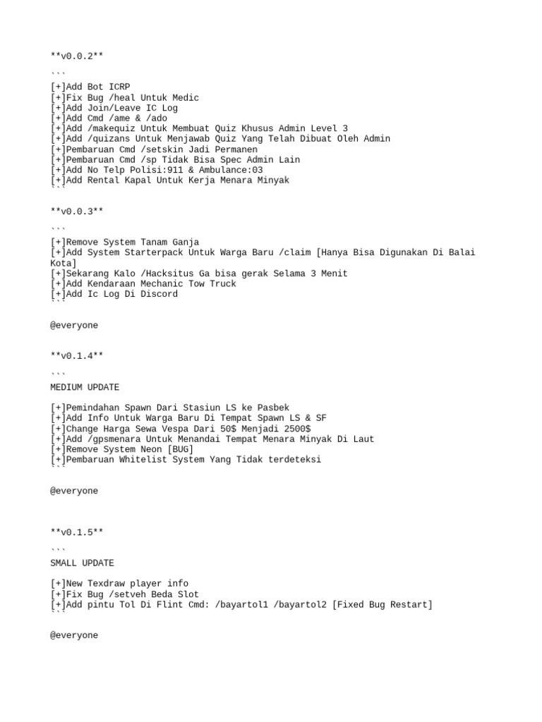 1 Update Log | PDF