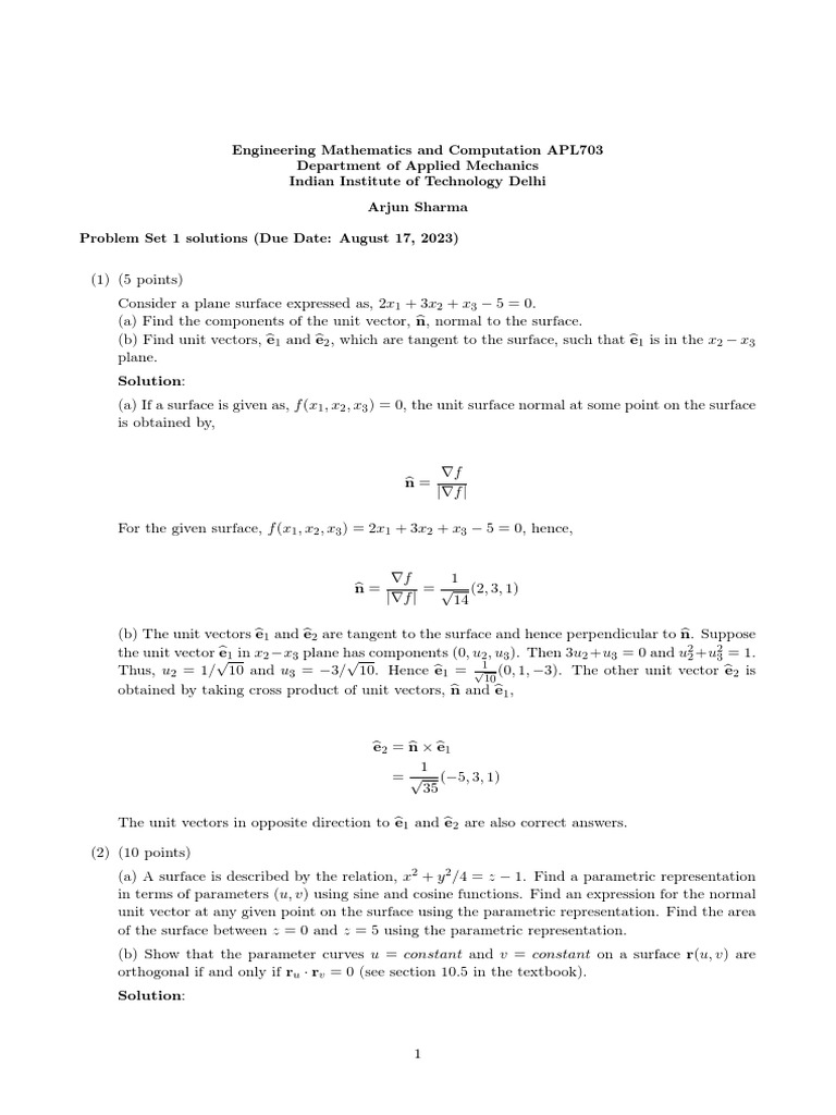 Solutions_problemset_1 | PDF