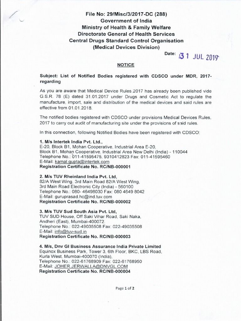 List of Notified MD | PDF