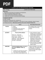 Semi Detailed Lesson Plan in Analogy | PDF | Analogy | Lesson Plan