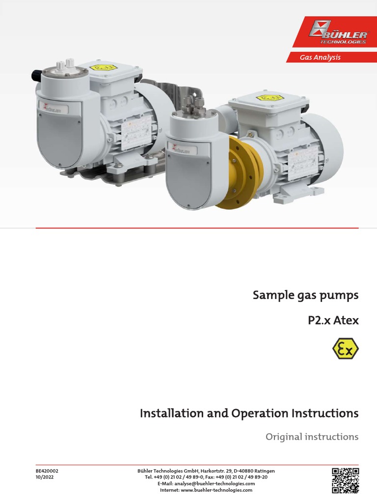 Atex Gas Pump Installation Guide | PDF | Pump | Electric Motor