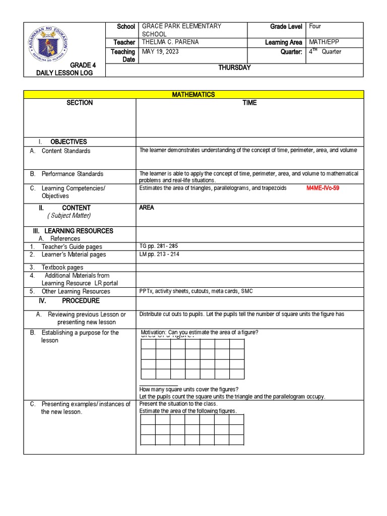 Math and Epp Lesson Plan | PDF
