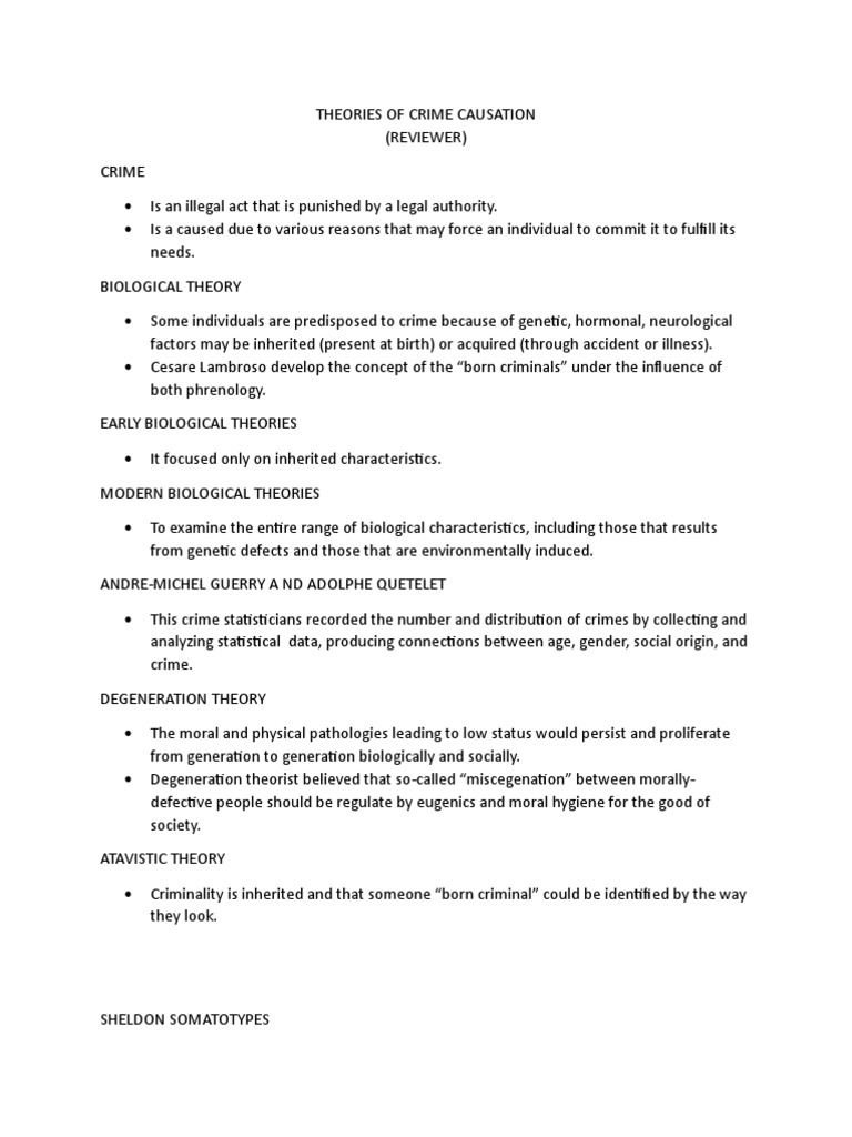Theories of Crime Causation 2 | PDF | Deviance (Sociology) | Criminology