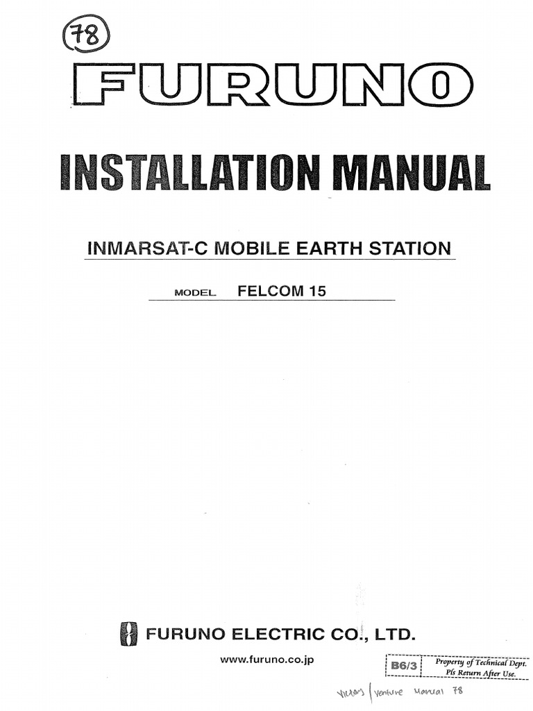 Installation - Inmarsat-C Mobile Earth Station Felcom 15 | PDF