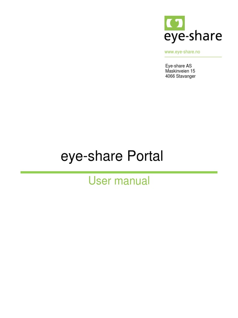 Eye-share Portal User Manual | PDF | Business | Computers