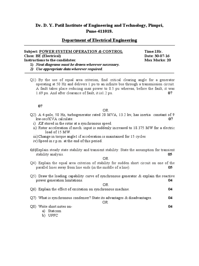 PSOC Test Q.paper | PDF | Computers | Technology & Engineering
