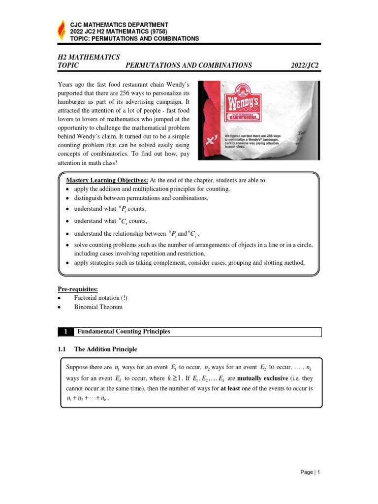 6 1 Permutations And Combinations Solution Pdf Permutation Color