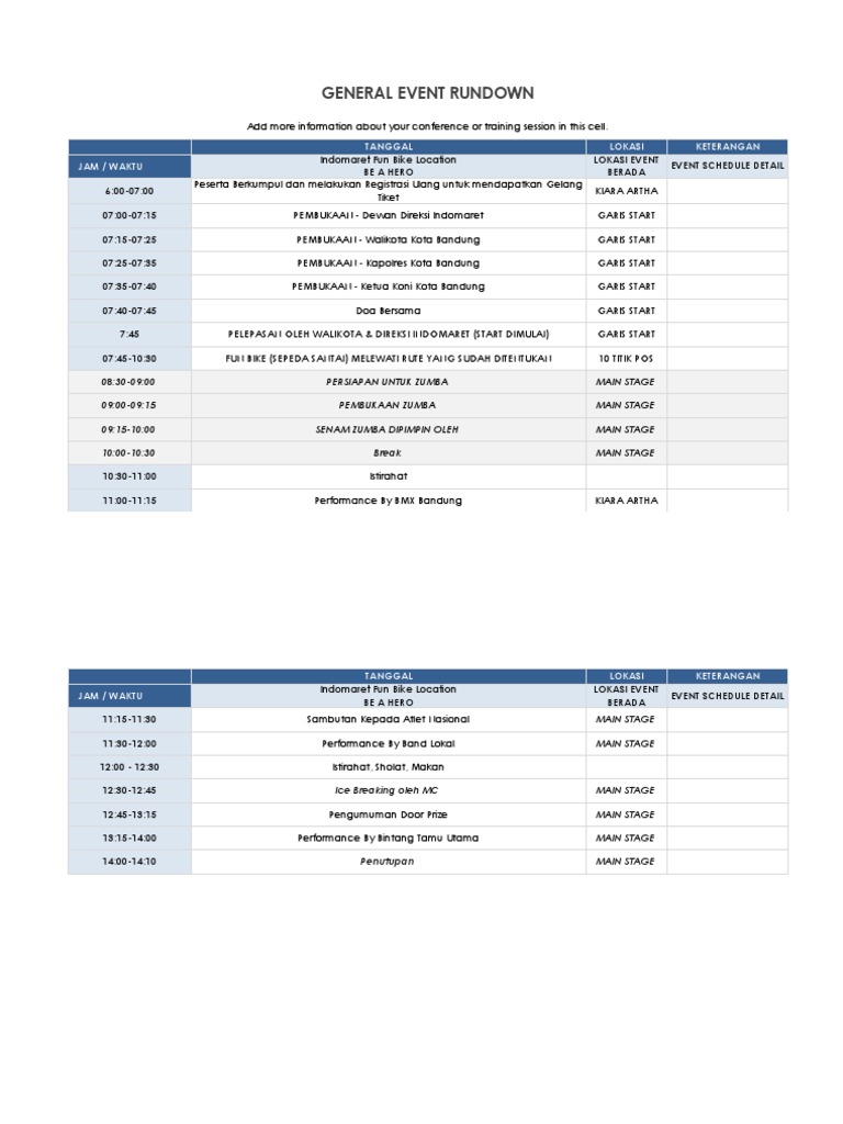 Rundown Acara Fun Bike Indomaret 2025 | PDF