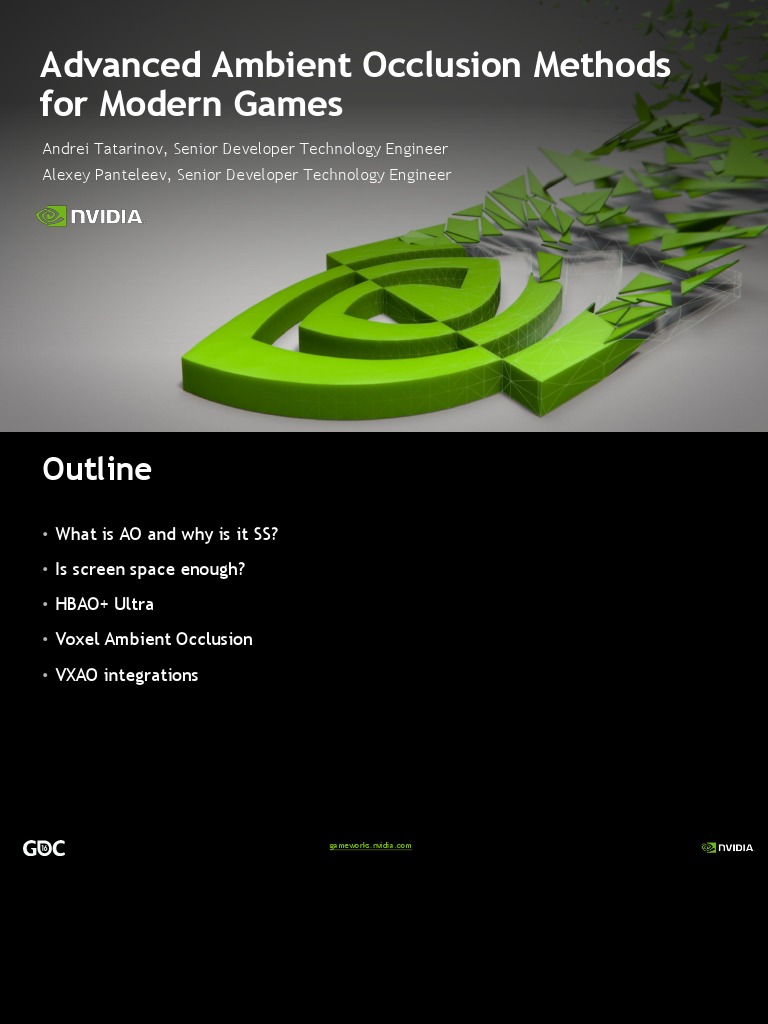 Advanced Ambient Occlusion Methods for Modern Games | PDF | Rendering ...