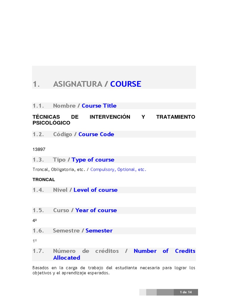 Guia Docente Tecnicas Intervenci N | PDF