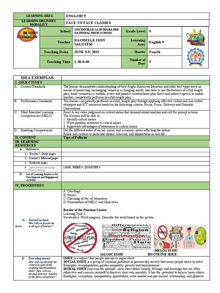 Learning Exemplar in Quarter 4 | PDF | Learning | Society