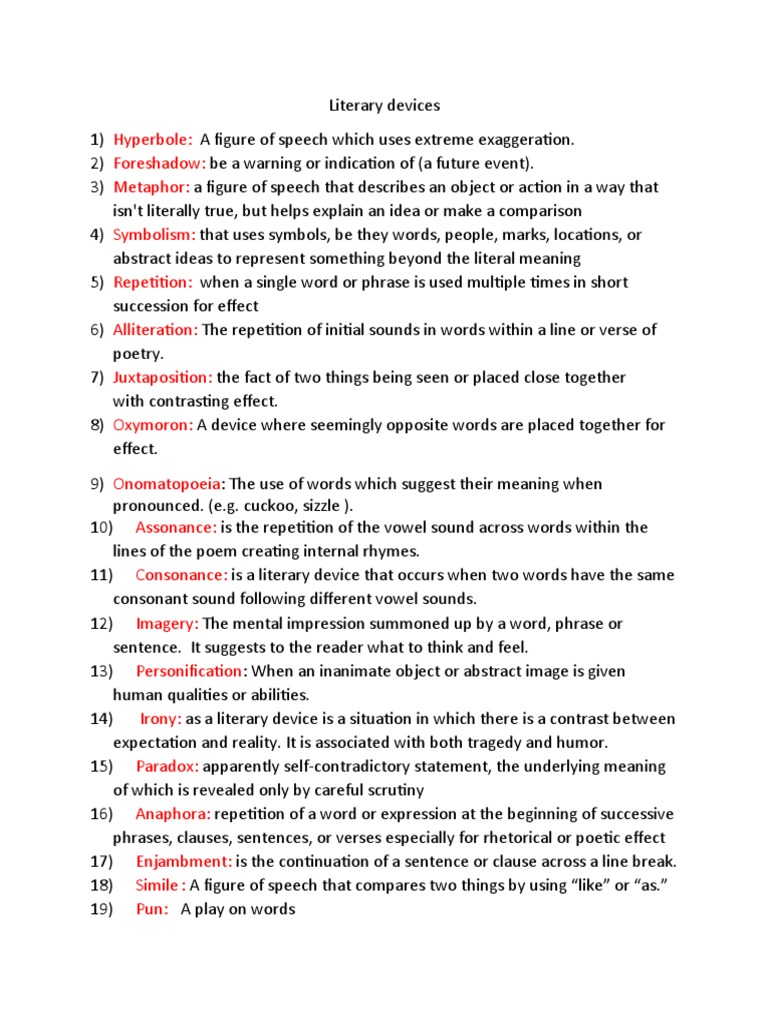 Key Literary Devices Explained | PDF
