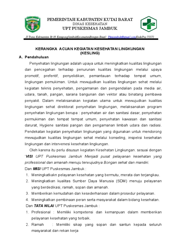 Kak Kegiatan Kesling 2023 | PDF