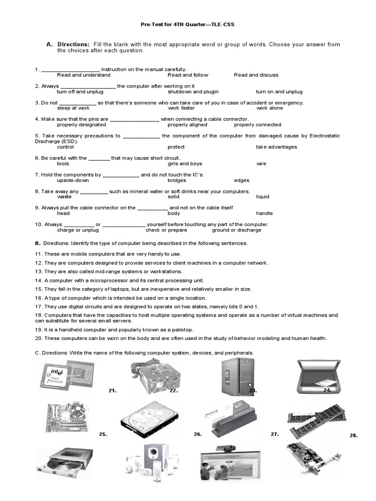 Pretest CSS Grade-9 | Download Free PDF | Computer Science | Computer ...