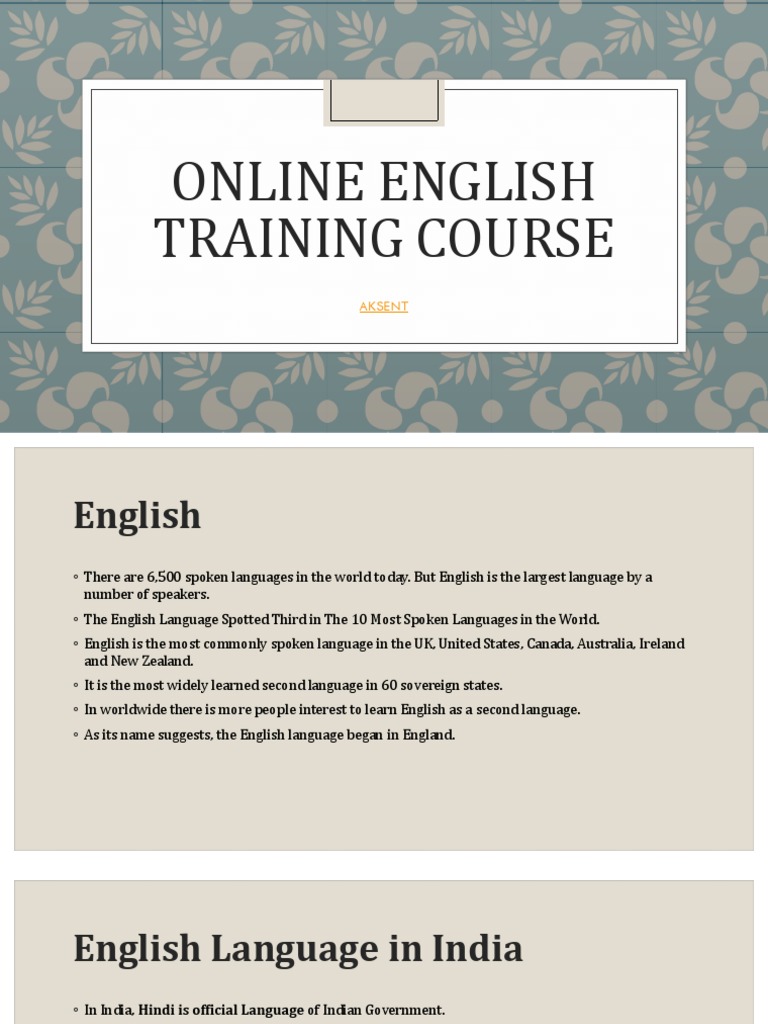 Online English Train Ing Course | PDF | English Language | Educational Technology