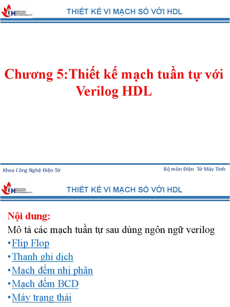 Chương 5:Thiết kế mạch tuần tự với Verilog HDL | PDF