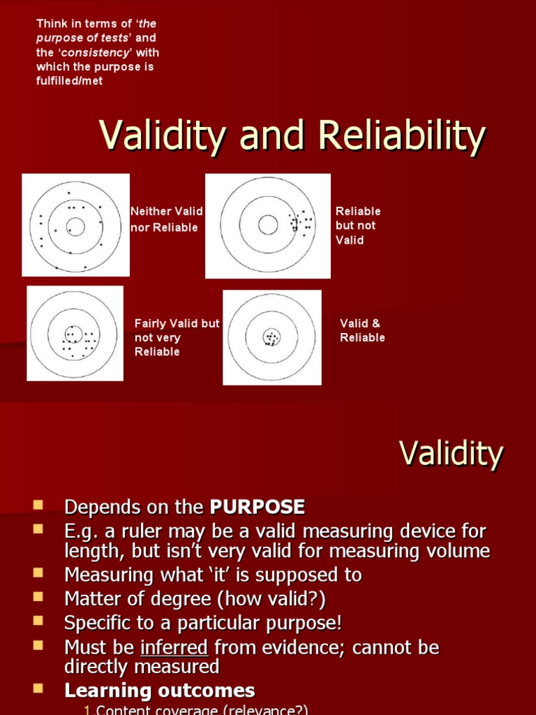 Validity And Reliability Pdf Validity Statistics Psychology