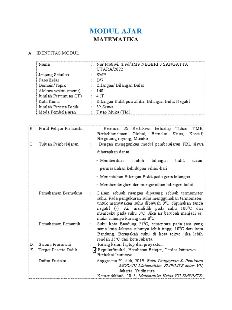 Modul Ajar Bab 1 | PDF