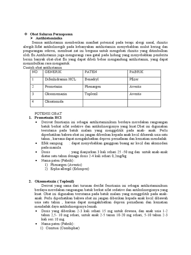 Obat Saluran Nafas | PDF